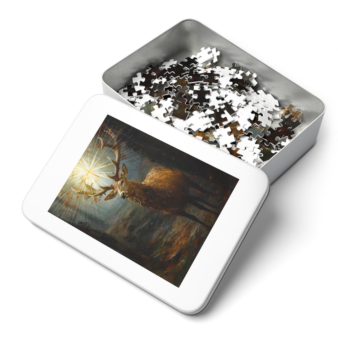 The Stag of Saint Huber / Saint Hubertus Stag - Puzzle and Keepsake Tin ...