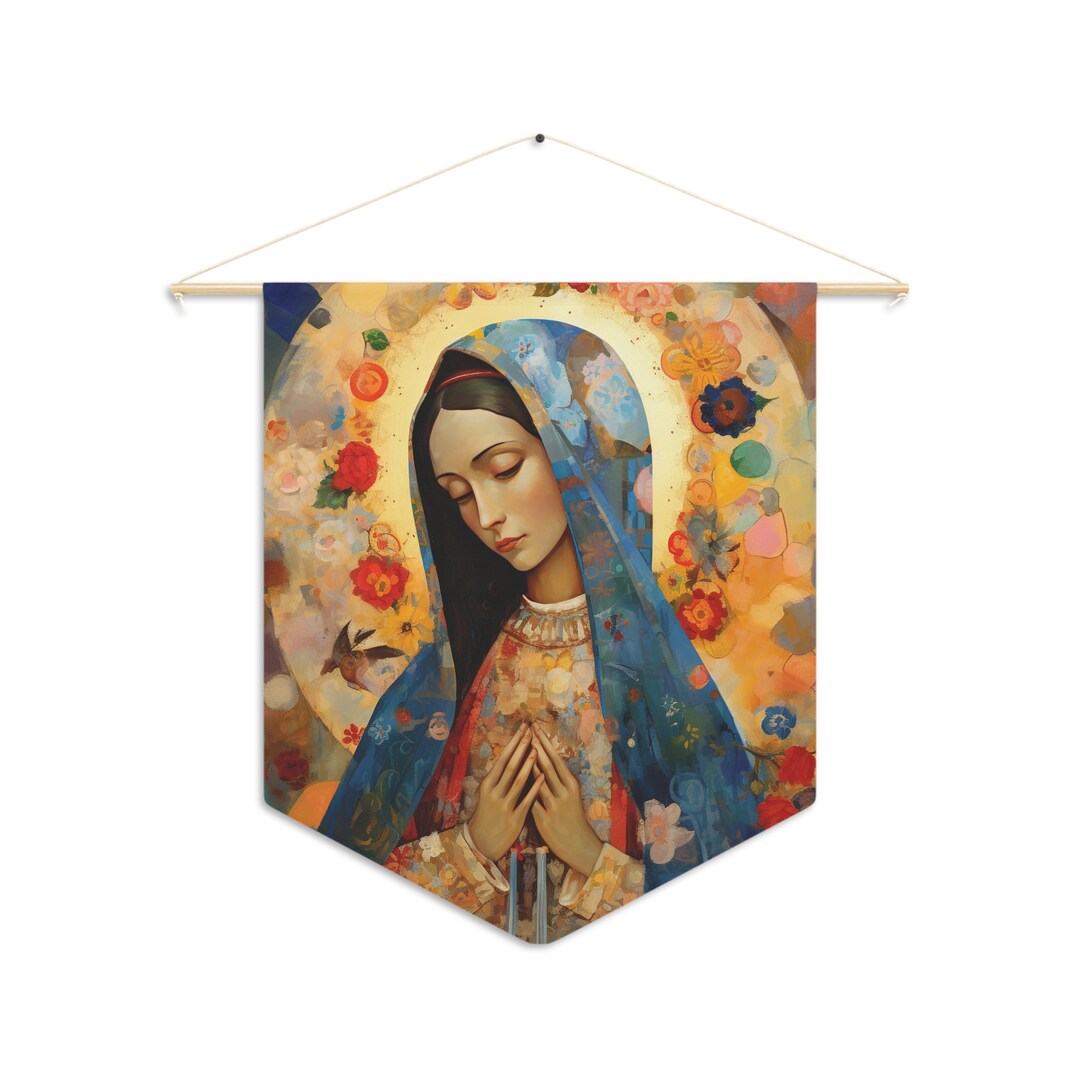 Mary's Silent Blessing Wall Banner / Wall Hanging / Pennant - Prayer ...