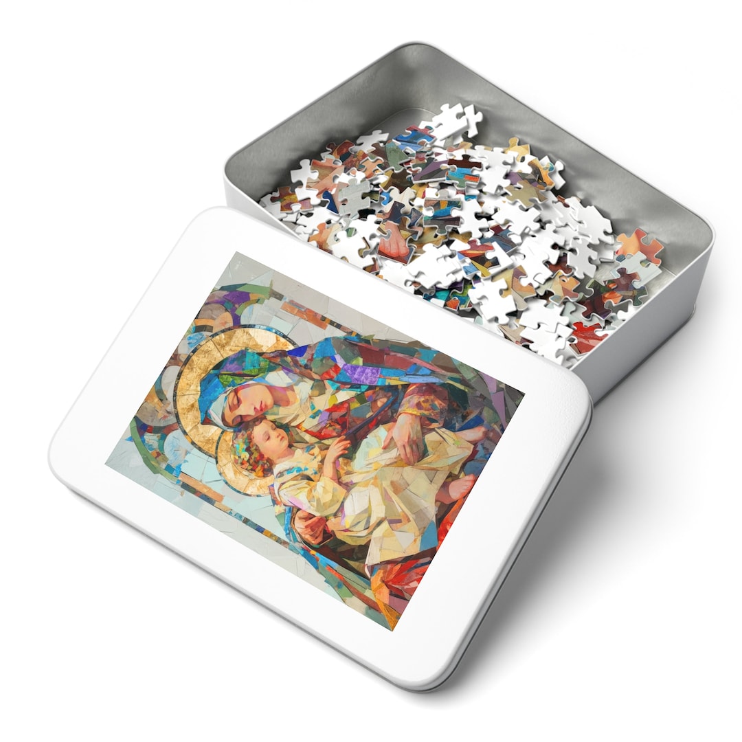 Virgin Mary - Light of All Saints - Puzzle and Keepsake Tin - Religious ...