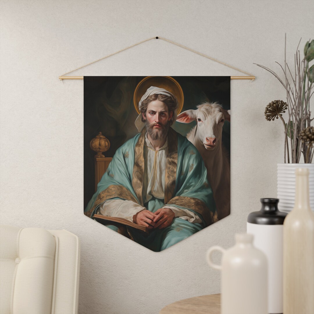 Saint Luke the Evangelist Wall Banner / Wall Hanging - Prayer Room Art ...