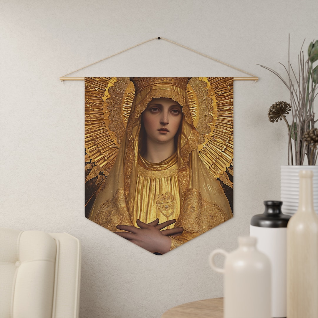 Golden Mary - Radiant Tribute to Our Lady of the Gate of Dawn Pennant ...