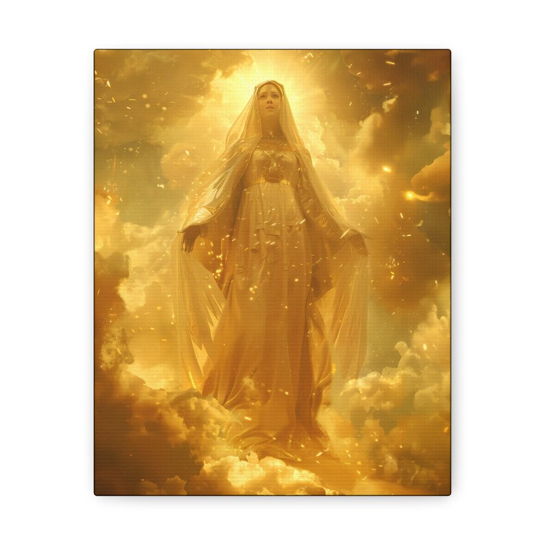 Virgin Mary - Mystical Sun Canvas Print - Gallery Wrapped Canvas ...