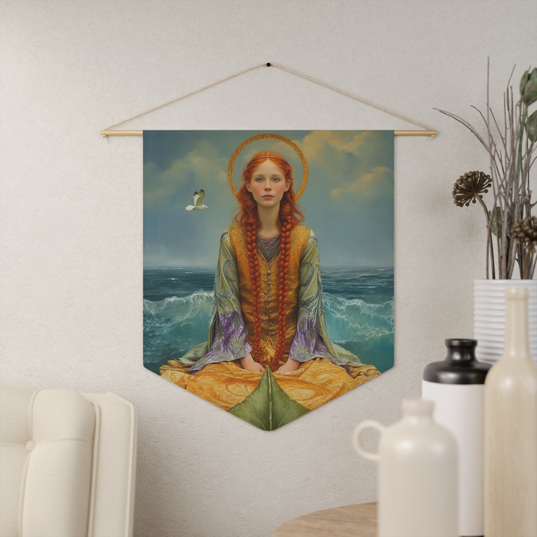 Saint Ia of Cornwall Pennant / Banner / Wall Hanging - Prayer Room Art ...