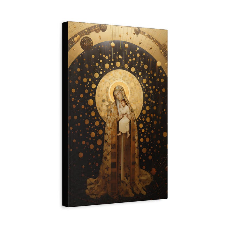 The Golden Mary - Mary the Blessed Virgin - Gallery Wrapped Canvas ...