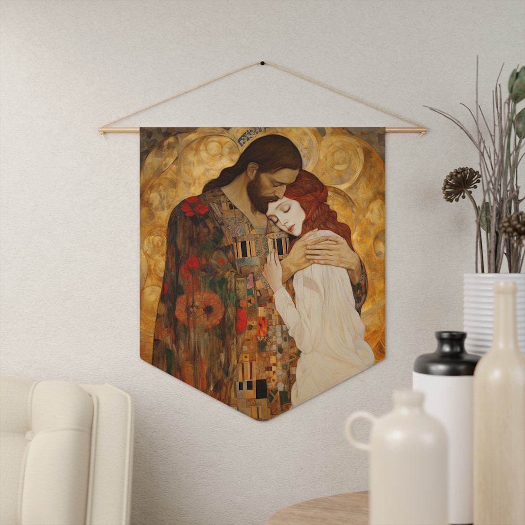 Christ Embracing Mary Magdalene Wall Banner / Wall Hanging / Pennant ...