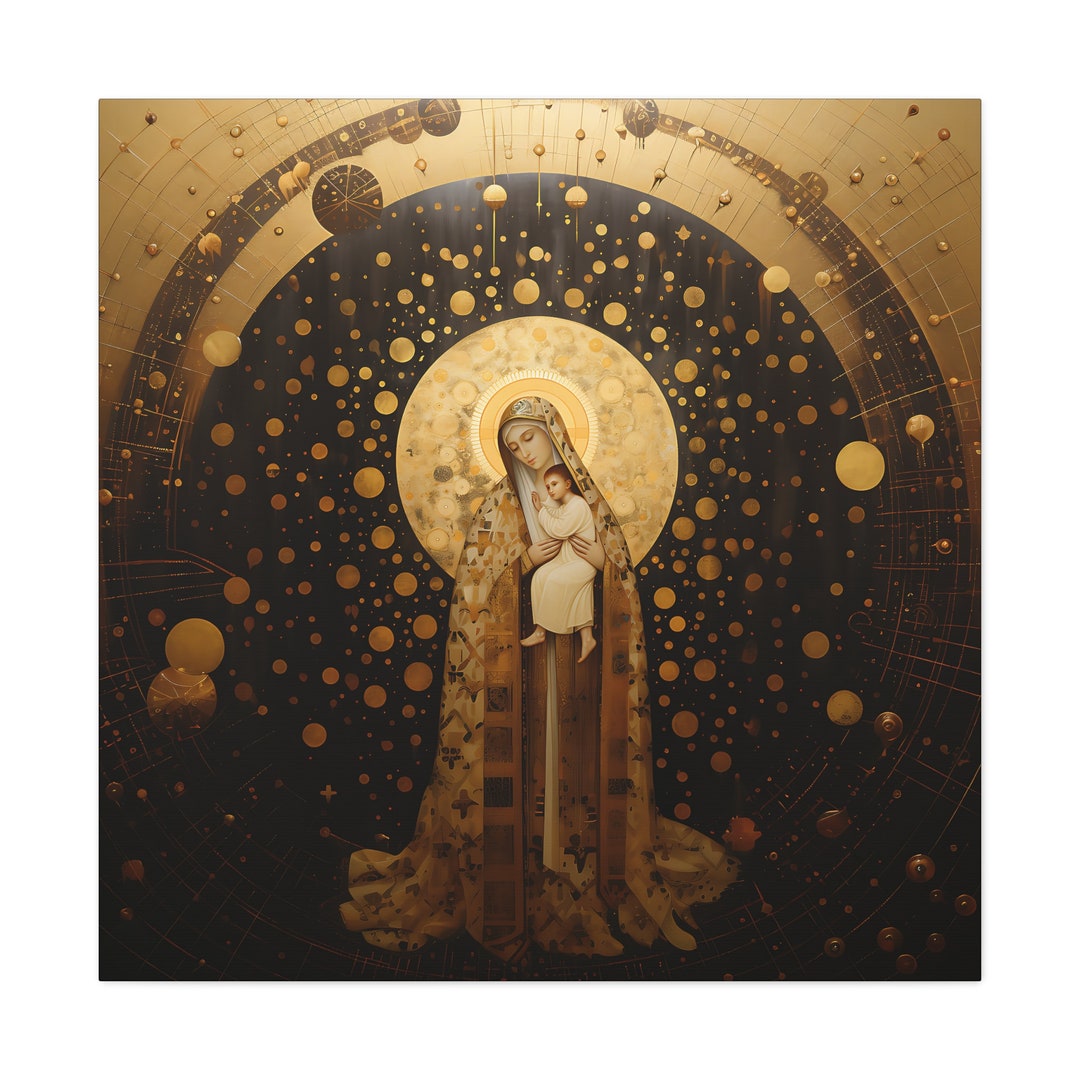 The Golden Mary - Mary the Blessed Virgin - Gallery Wrapped Canvas ...