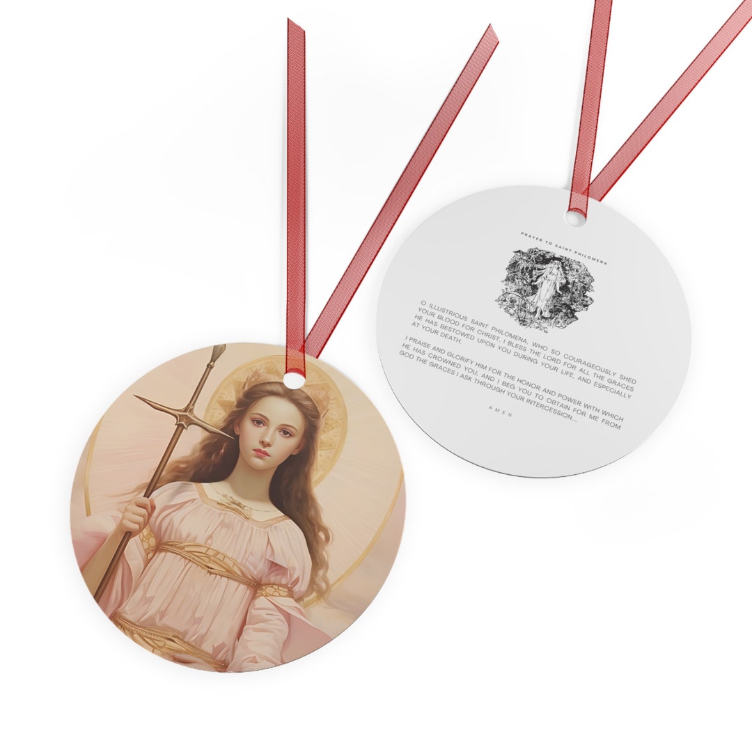 Saint Philomena Metal Ornament Religious Holiday Christmas Ornament and ...