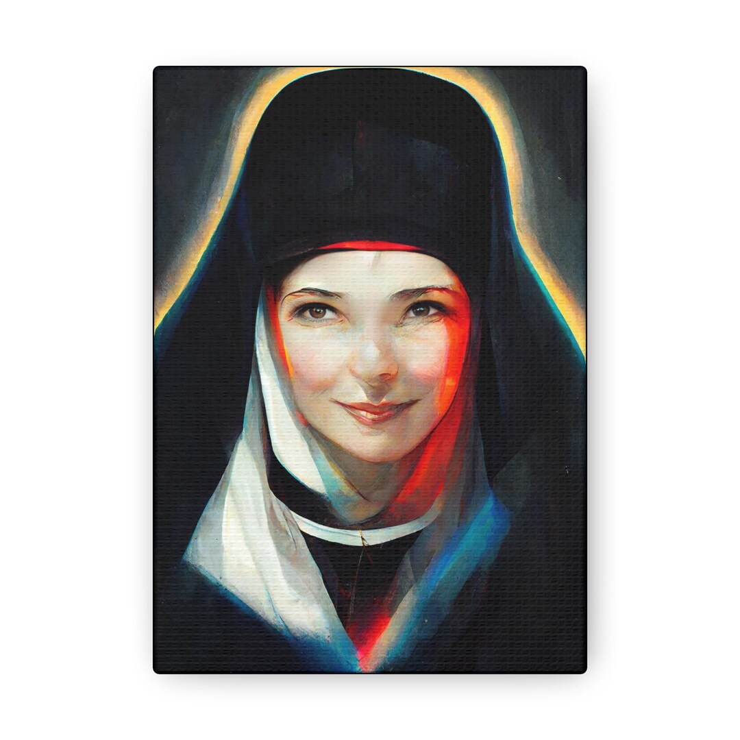Saint Maria Faustina Kowalska - Gallery Wrapped Canvas - Sanctified Souls Print - Religious Art ...