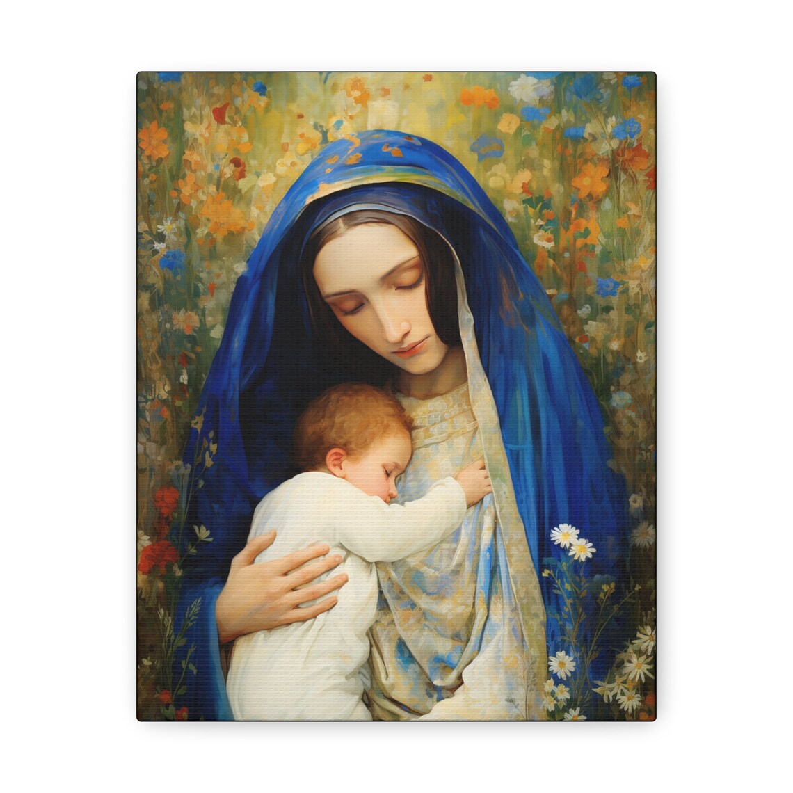 The Eternal Mother Mary and the Infant Jesus - Gallery Wrapped Canvas ...