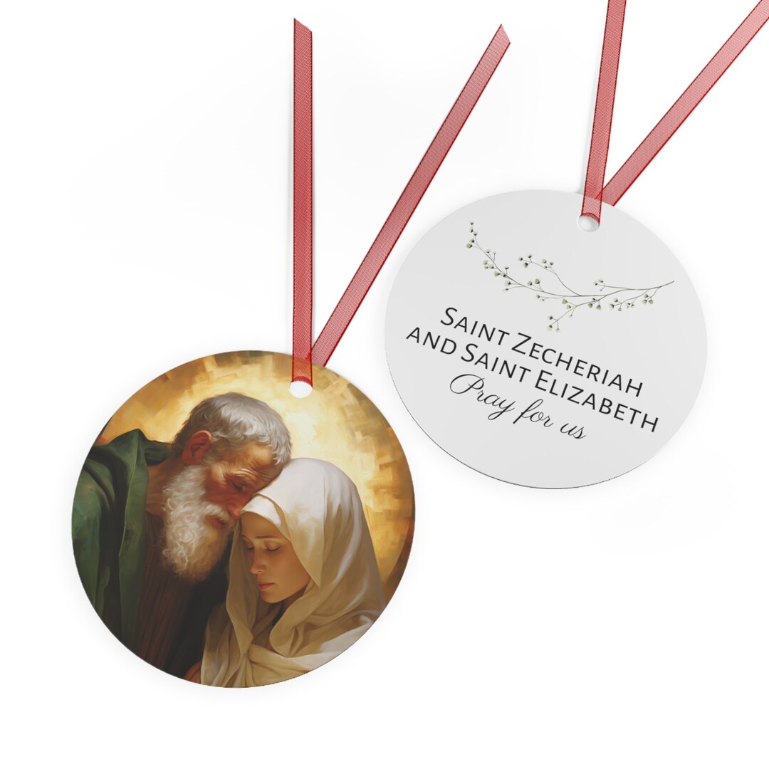 Saints Zechariah and Elizabeth Metal Ornament - Religious Holiday ...