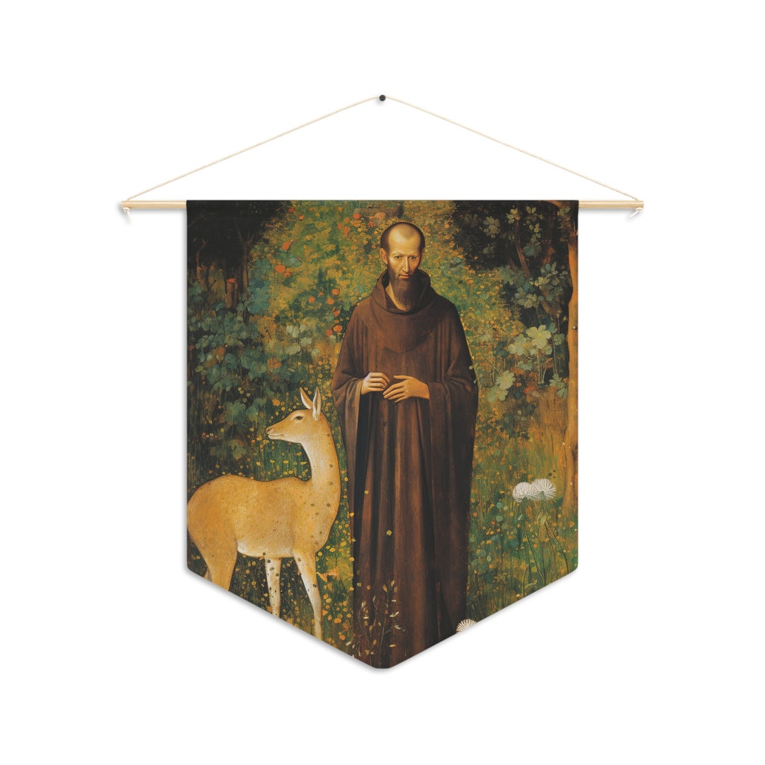 Saint Giles Wall Banner / Wall Hanging - Prayer Room Art - Catholic ...