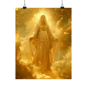 Virgin Mary - Mystical Sun - Golden Mary Poster Print - Sanctified ...