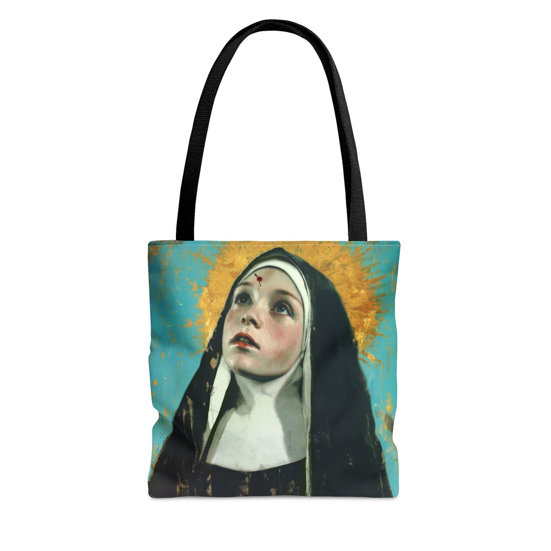 Saint Rita of Cascia Tote Bag - Large Medium Small Faith Art Bag ...