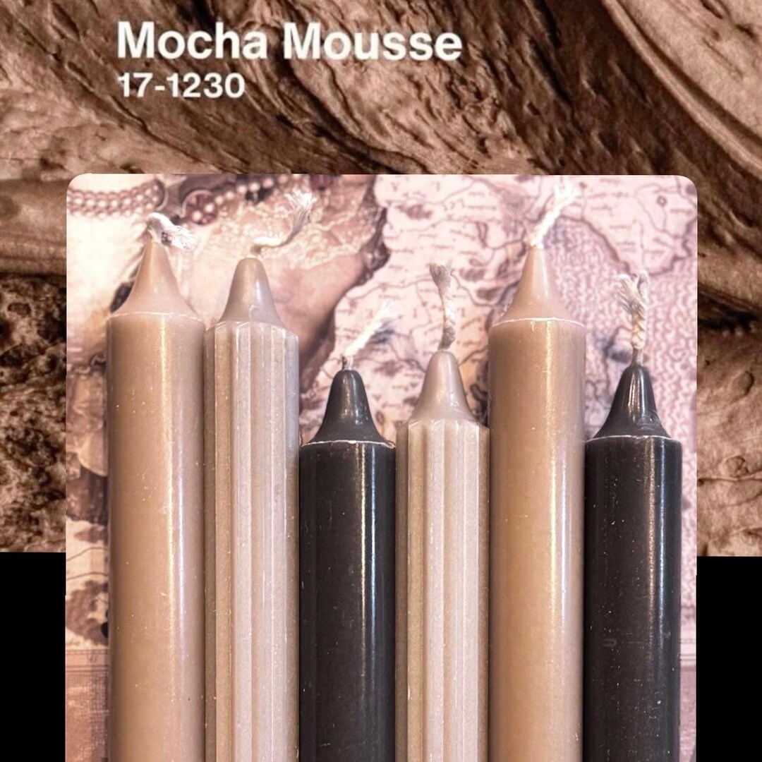 Set of 7 Natural Stearin Candles “mocha Mousse” in the Colors of 2025 ...