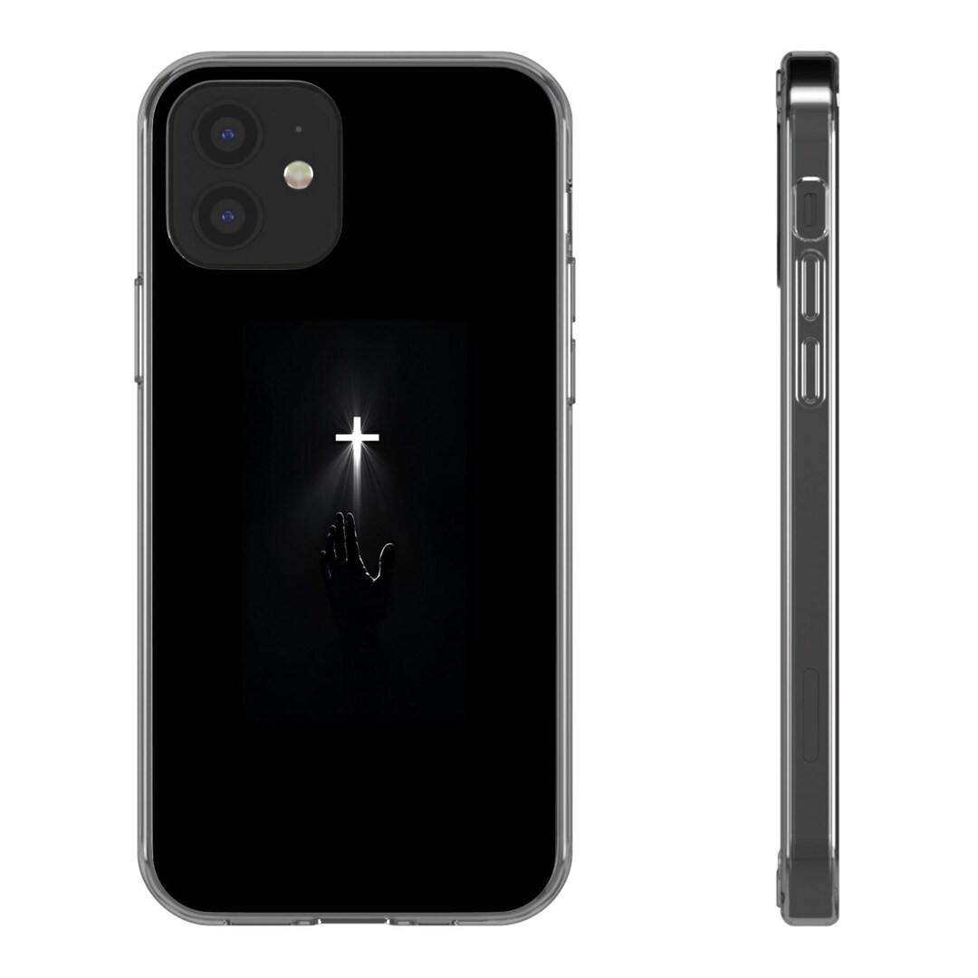 Praying Hand With Illuminated Cross Phone Case | Clear Case - Etsy