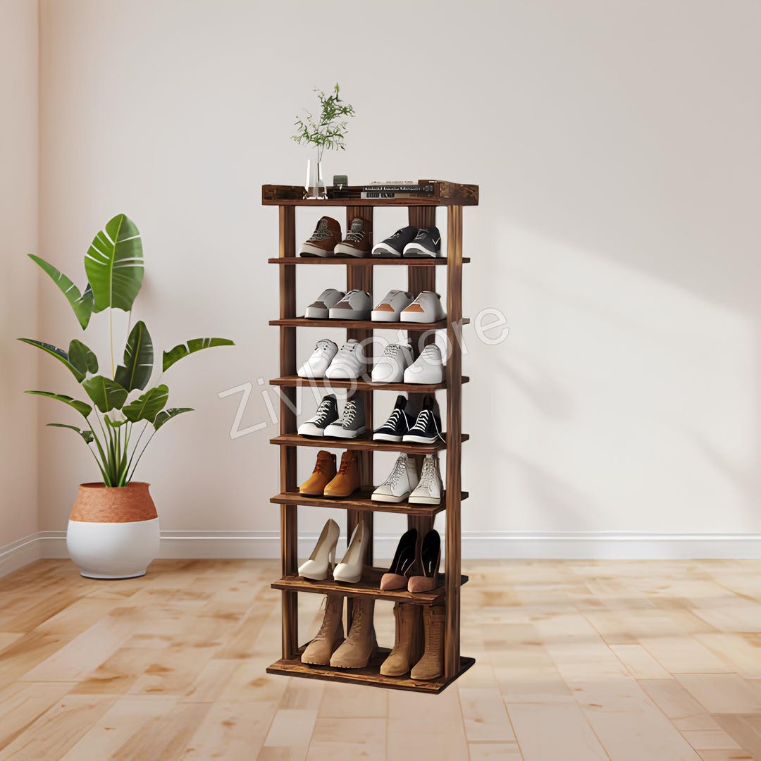 7 Tier Double Row Shoe Rack | Entryway Sheo Rack | Tall Shoe Rack ...