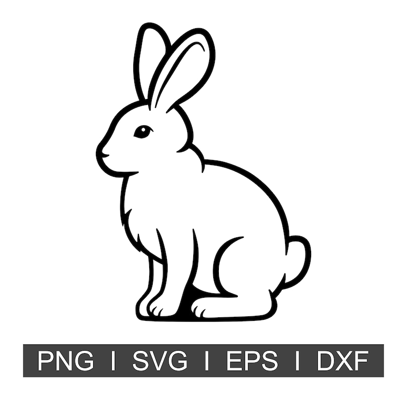 Minimalist Rabbit Outline SVG – Cricut, Laser Cut Files (vector) - Etsy