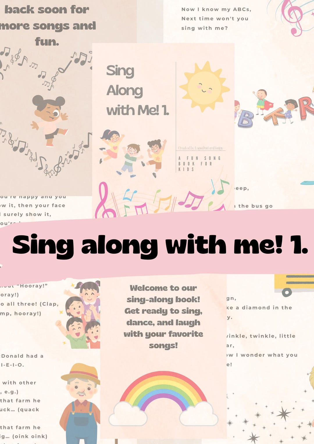 Printable Kids Sing-along Song Book | Nursery Rhymes | Digital Music ...
