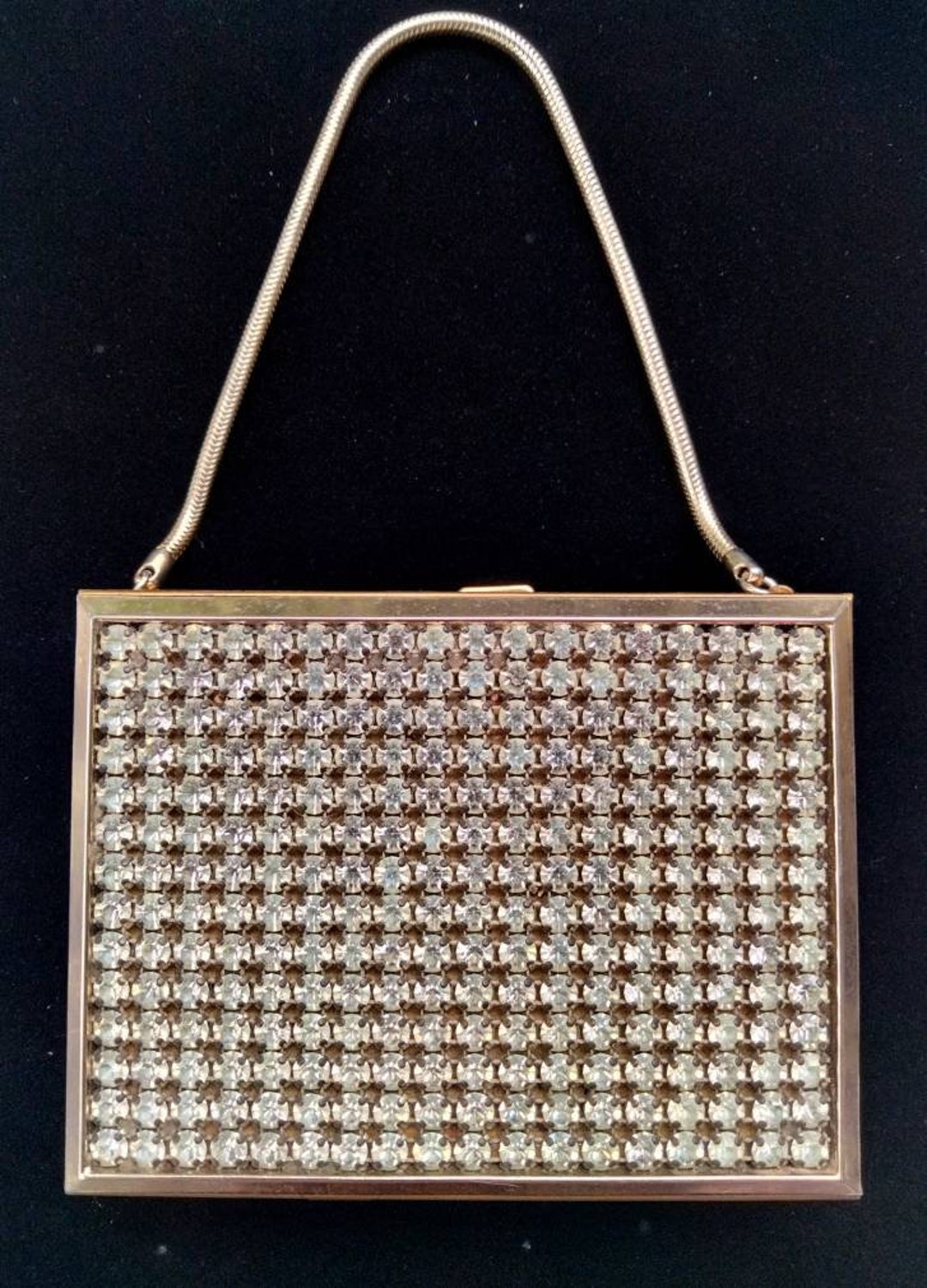 Vintage 1950s Rhinestone Compact Purse Minaudière - Etsy