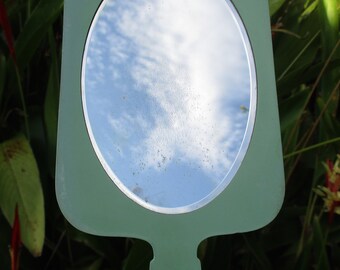 Vintage Oval Plastic Hand Mirror - Etsy