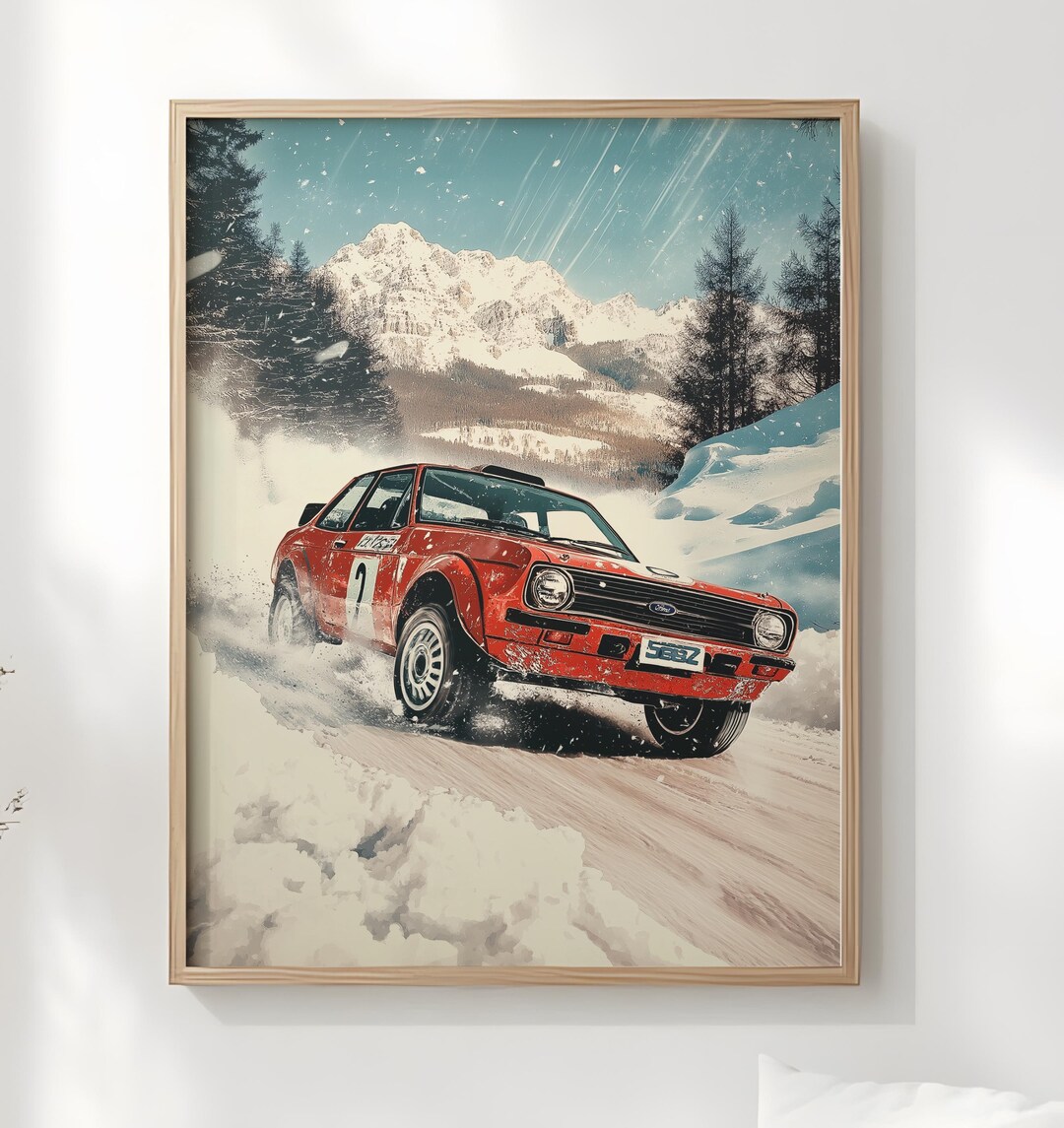 Ford Escort RS Custom Wall Art Print - Classic Rally Car Decor, Vintage ...