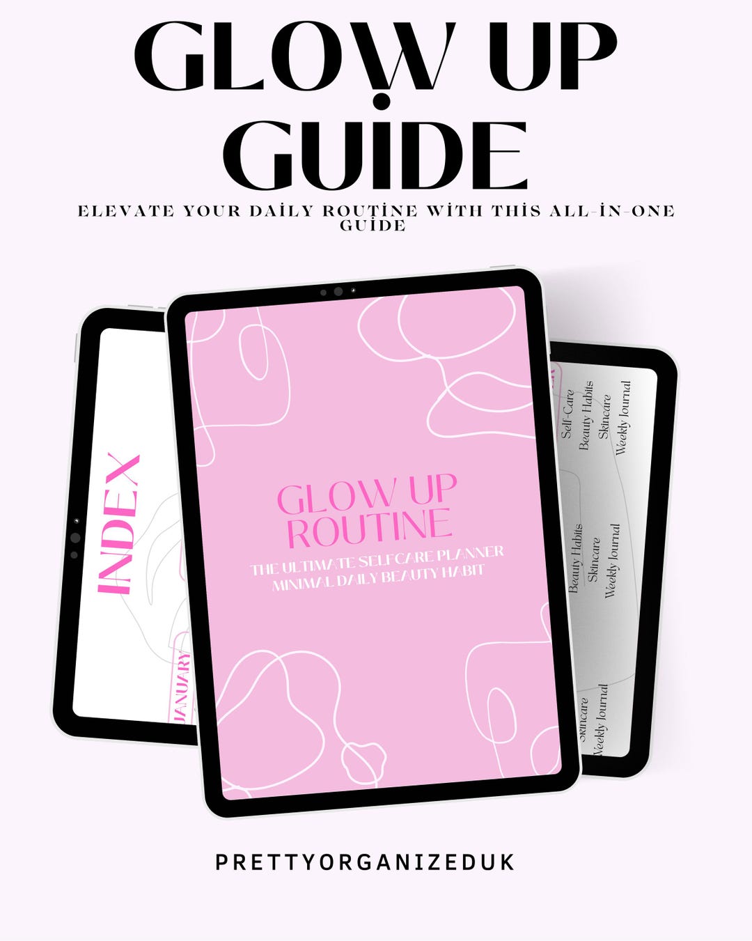 Pink Glow up Digital Planner: Self-care, Wellness & Productivity ...