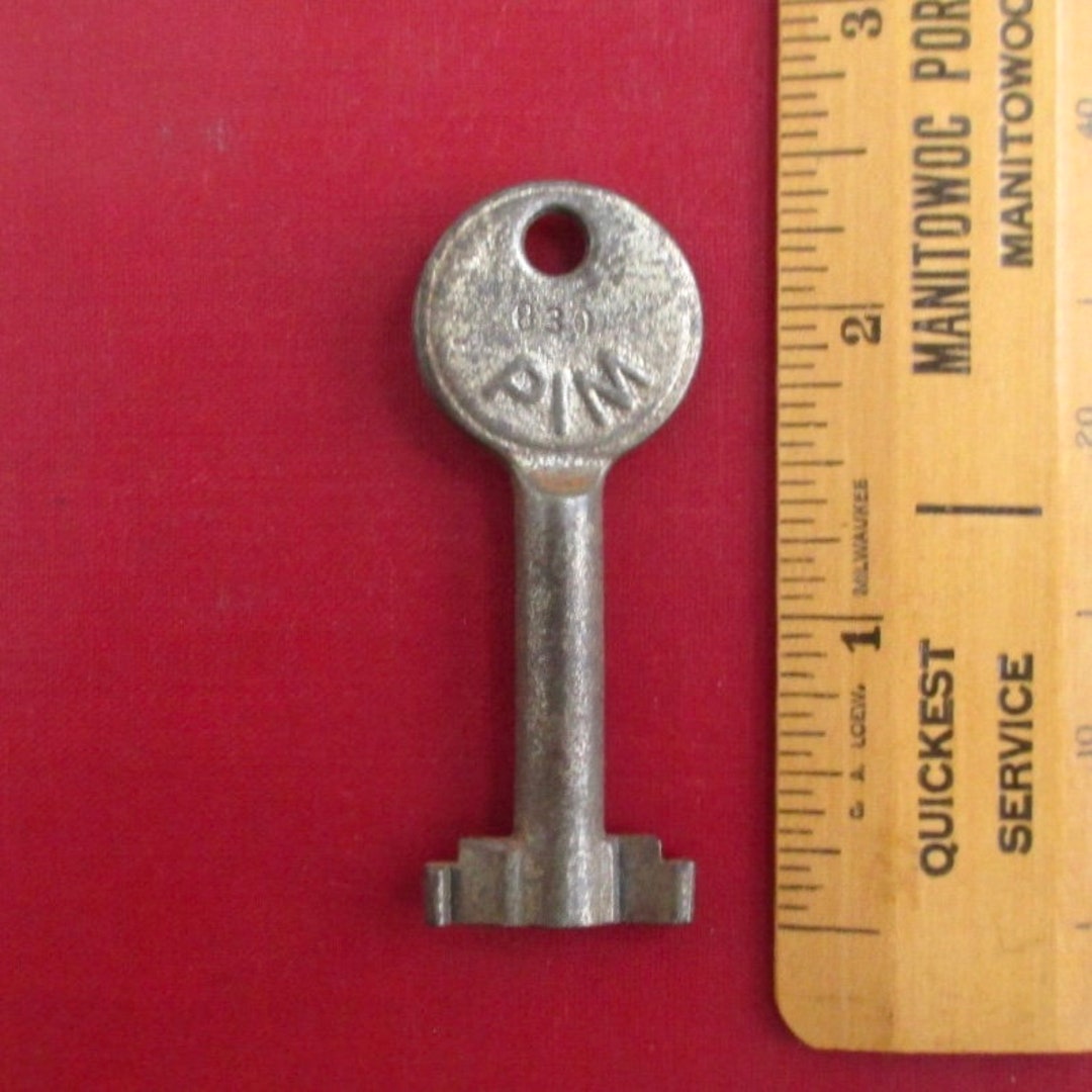 Hollow Barrel Double Bit Key - Vintage Silver Tone Marked PIM 830 - 2 3 ...