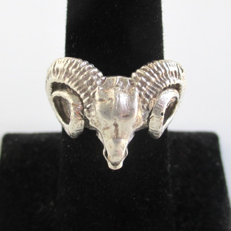 3D Ram Ring - Aries, Dodge, LA Rams - Silver Tone, Size 6.5 & Slightly ...