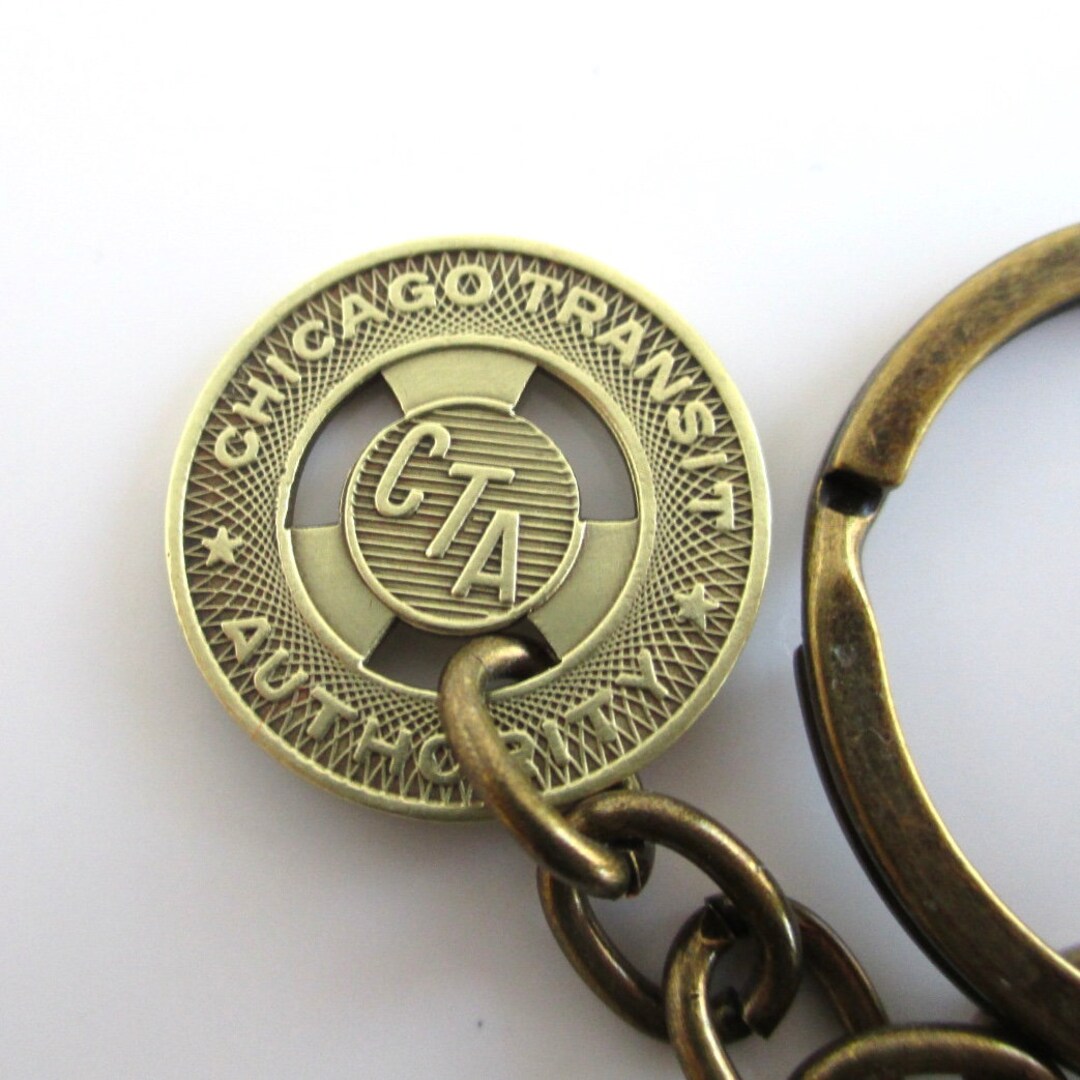 Chicago CTA Token Keychain Repurposed Vintage Transit Token / Gold Tone ...
