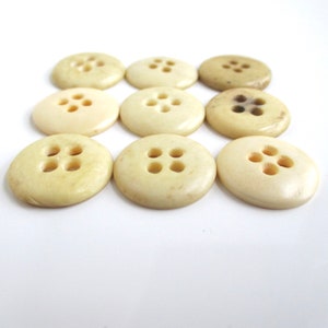 9 Large Antique Bone Buttons Vintage 4 Hole Larger 17mm or - Etsy