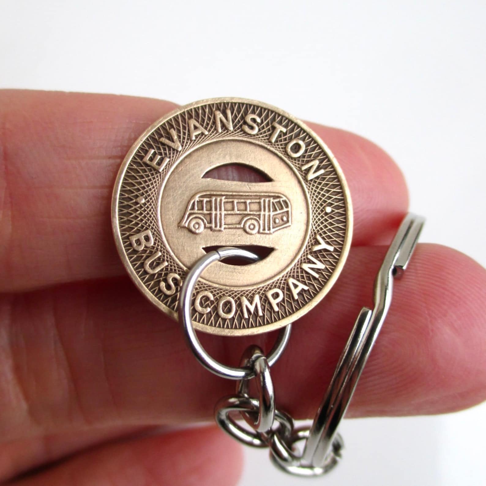 Evanston, IL Transit Token Keychain - Repurposed Vintage 1950's Solid ...