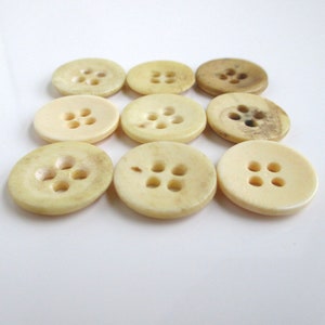 9 Large Antique Bone Buttons Vintage 4 Hole Larger 17mm or - Etsy