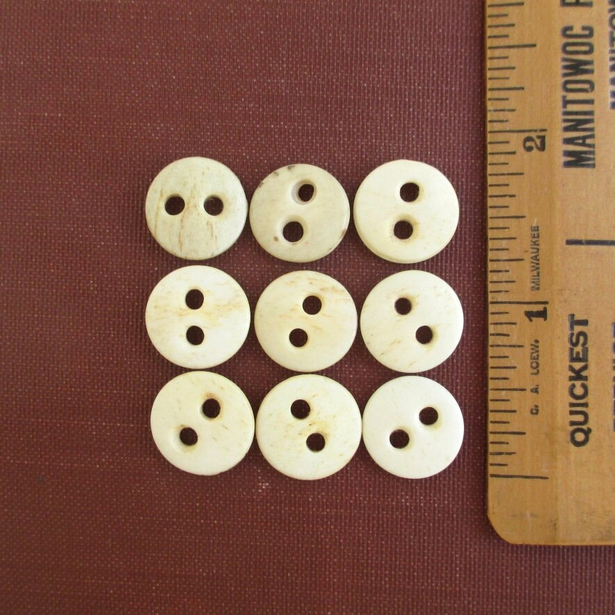 9 Vintage Bone Buttons Antique Eye Shape Clothing Buttons | Etsy
