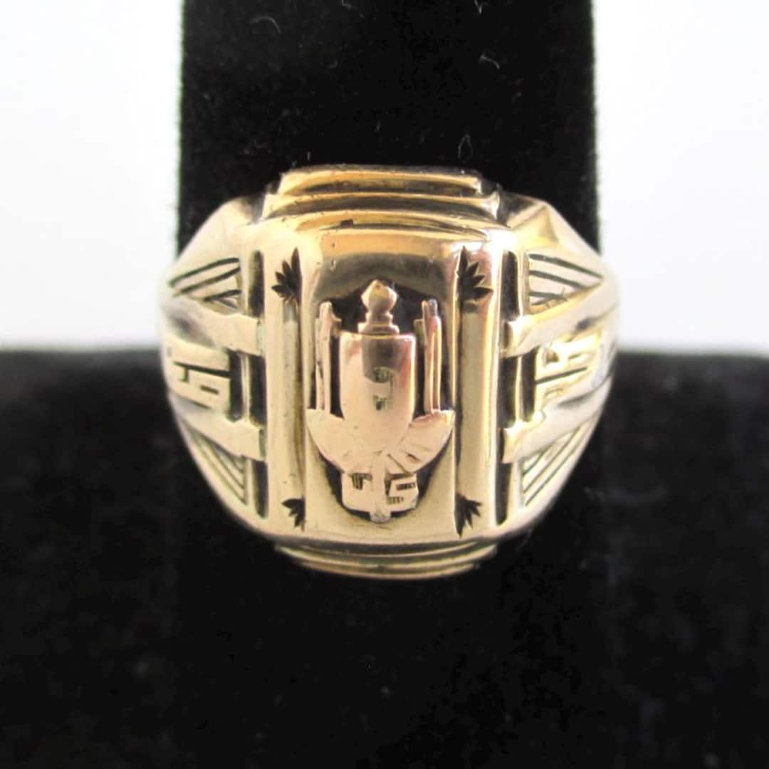 1936 Josten 10K & Sterling Silver High School Class Ring - Vintage ...