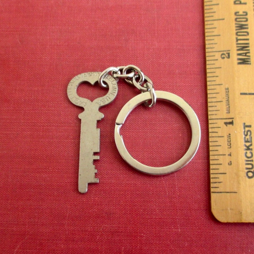 Heart Shaped Key Chain Vintage / Antique 1.75 Heart Bow Key W/ Silver ...