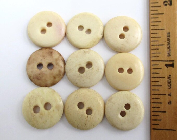 6 Big Vintage Bone Buttons - Antique Eye Shape 2 Hole Buttons - Largest ...