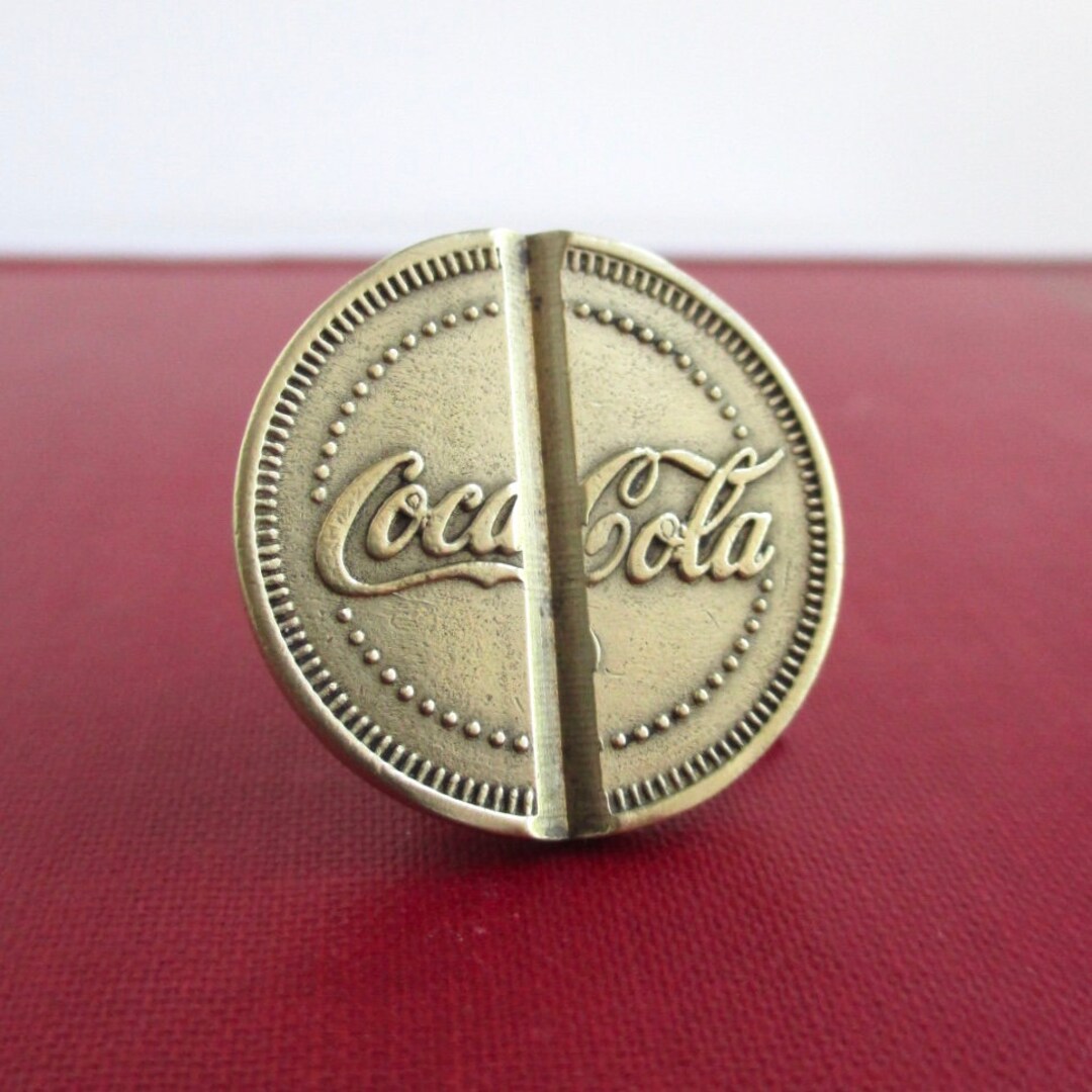 Coca Cola Coin Tie Tack / Lapel Pin Repurposed Vintage Gold Tone Coke ...