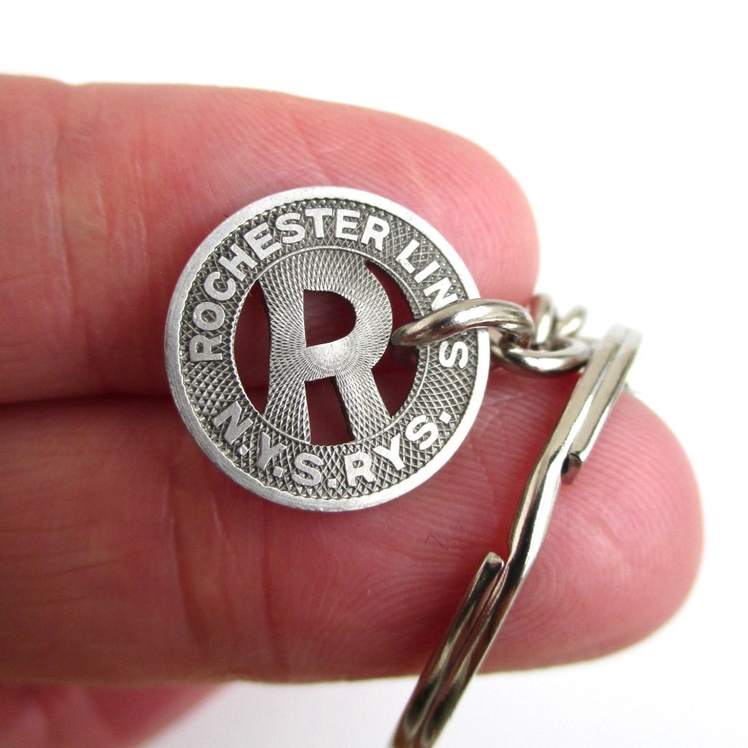 Rochester, NY Transit Token Keychain Repurposed Vintage Silver Tone ...