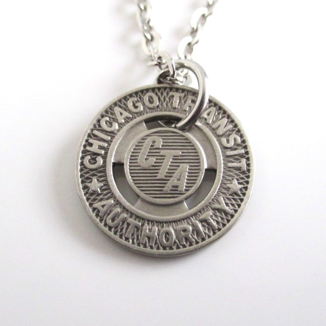 CHICAGO CTA Token Pendant Necklace Repurposed Vintage - Etsy
