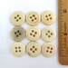 9 Large Antique Bone Buttons Vintage 4 Hole, Larger 17mm or 11/16 Size ...