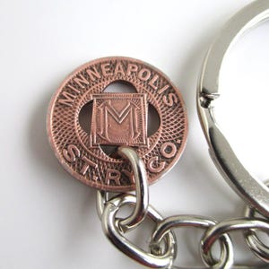 MINNEAPOLIS Street Railway Keychain - Repurposed Vintage Transit Token ...