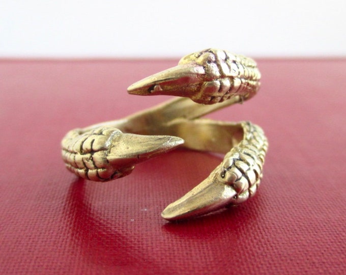 Claw or Talon Ring Adjustable Size Silver Tone Bypass Ring - Etsy