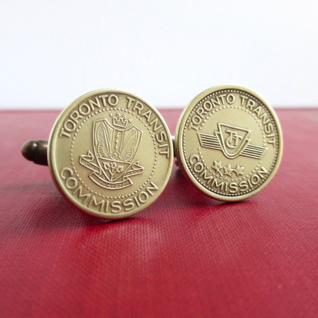 TORONTO Transit Token Cuff Links - Repurposed Vintage Gold Tone Coins ...