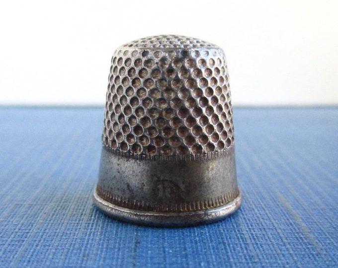 German Silver Tone Thimble - Vintage, Marked "10" & "germany" (dark ...