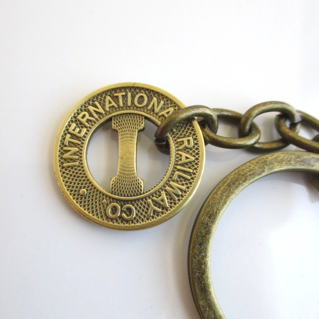 International Railway Co. Transit Token Keychain - Repurposed Vintage ...