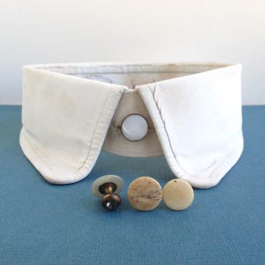 4 Collar Buttons Vintage / Antique different Materials & Sizes: Pearl ...