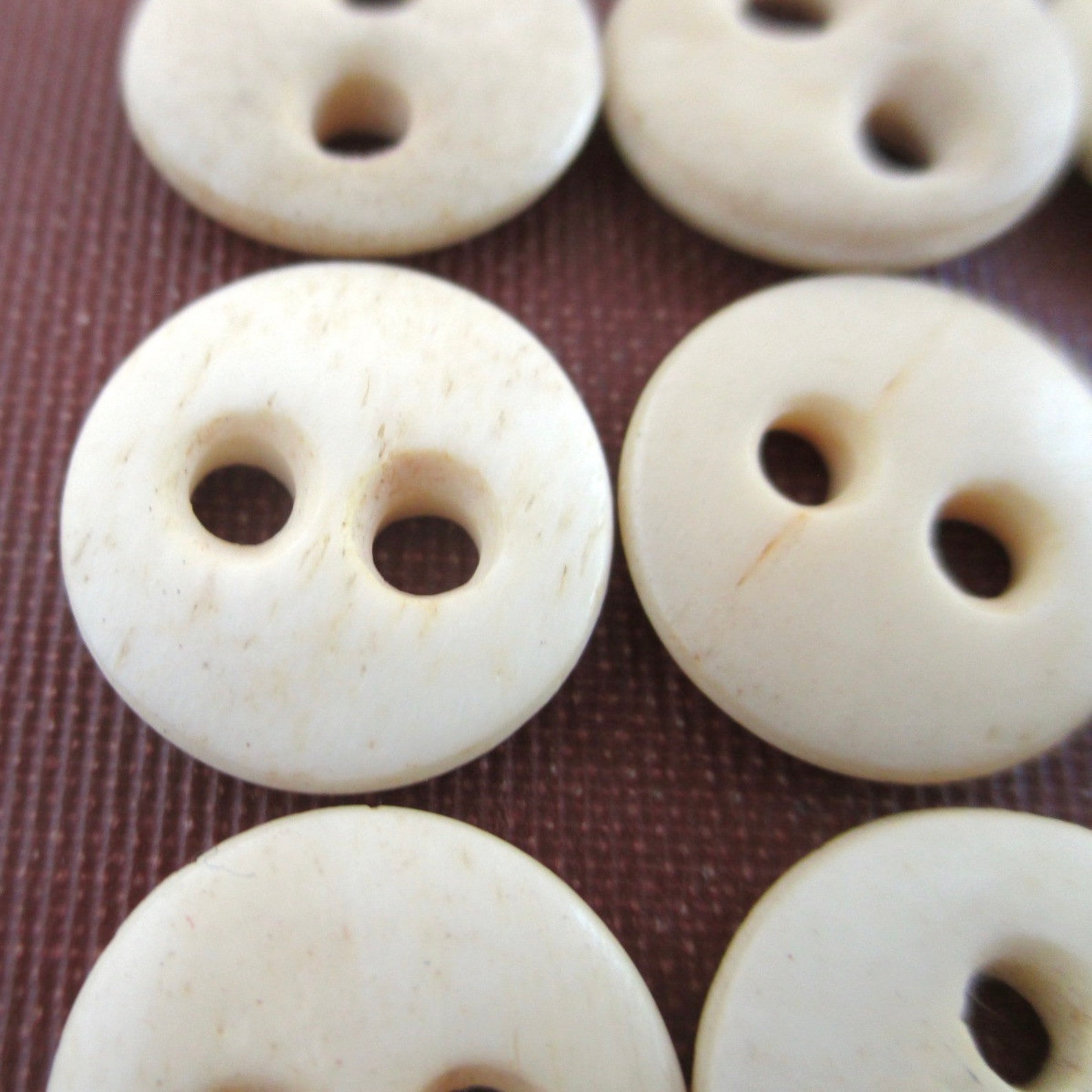 9 Vintage Bone Buttons Antique Eye Shape Clothing Buttons | Etsy