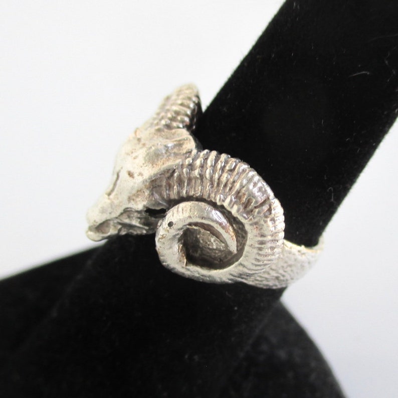 3D Ram Ring - Aries, Dodge, LA Rams - Silver Tone, Size 6.5 & Slightly ...