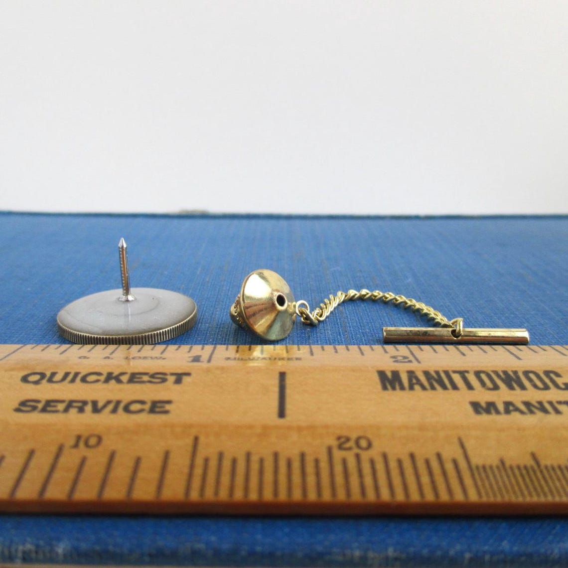 GREECE Coin Tie Tack / Lapel Pin - Repurposed Vintage Gold Tone Greek 1 ...
