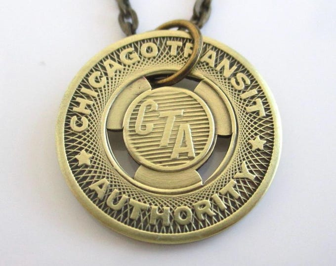 CHICAGO CTA Transit Token Necklace - Repurposed Vintage 1950's Gold ...